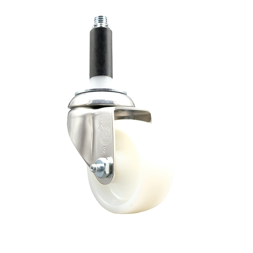 3 Inch 316SS Nylon Wheel Swivel 7/8 Inch Expanding Stem Caster Service ...