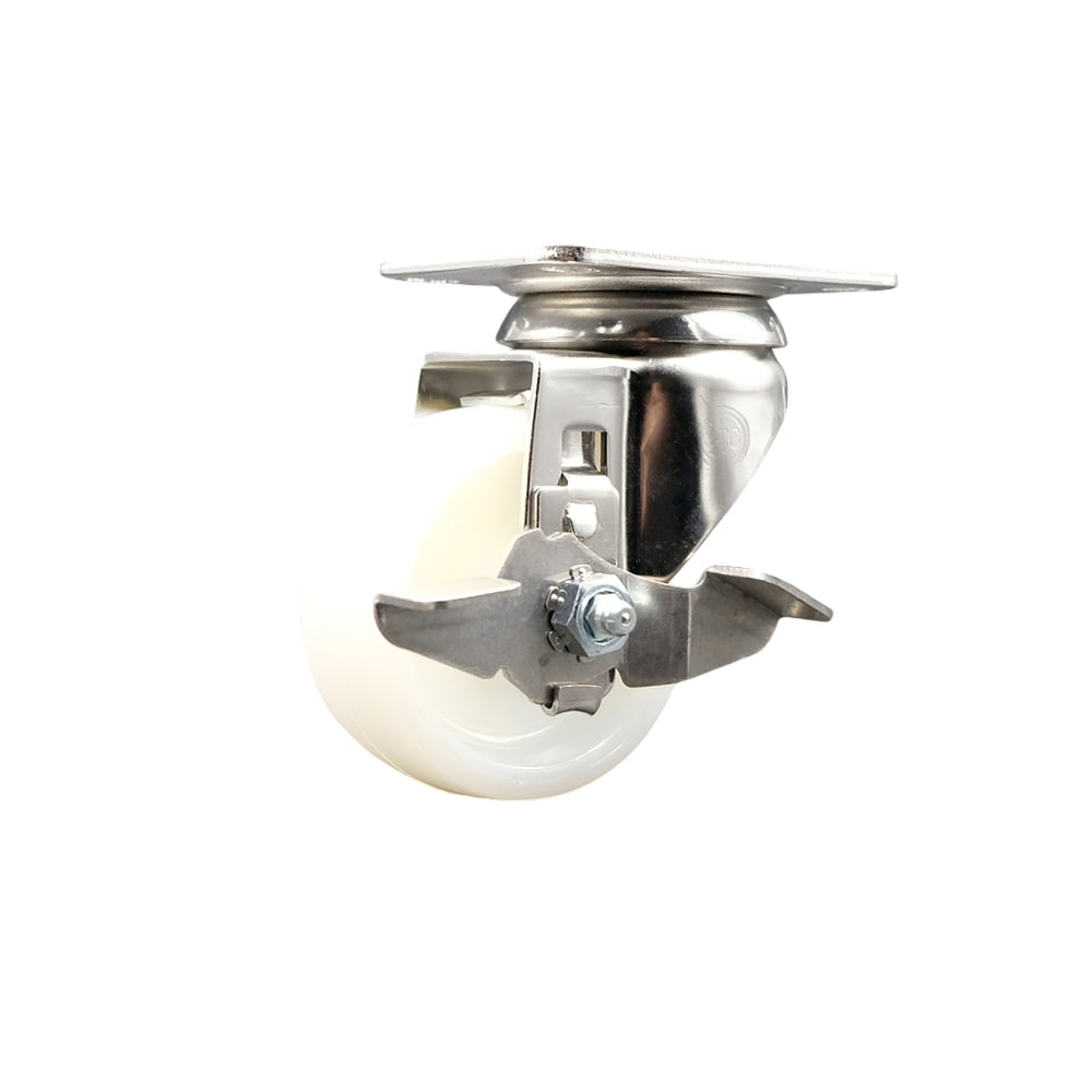 3 Inch 316SS Nylon Wheel Swivel Top Plate Caster with Brake Service ...