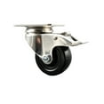 3 Inch 316SS Soft Rubber Wheel Swivel Top Plate Caster with Total Lock ...