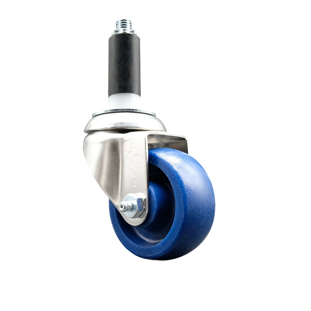 3 Inch 316SS Solid Polyurethane Wheel Swivel 1 Inch Expanding Stem ...