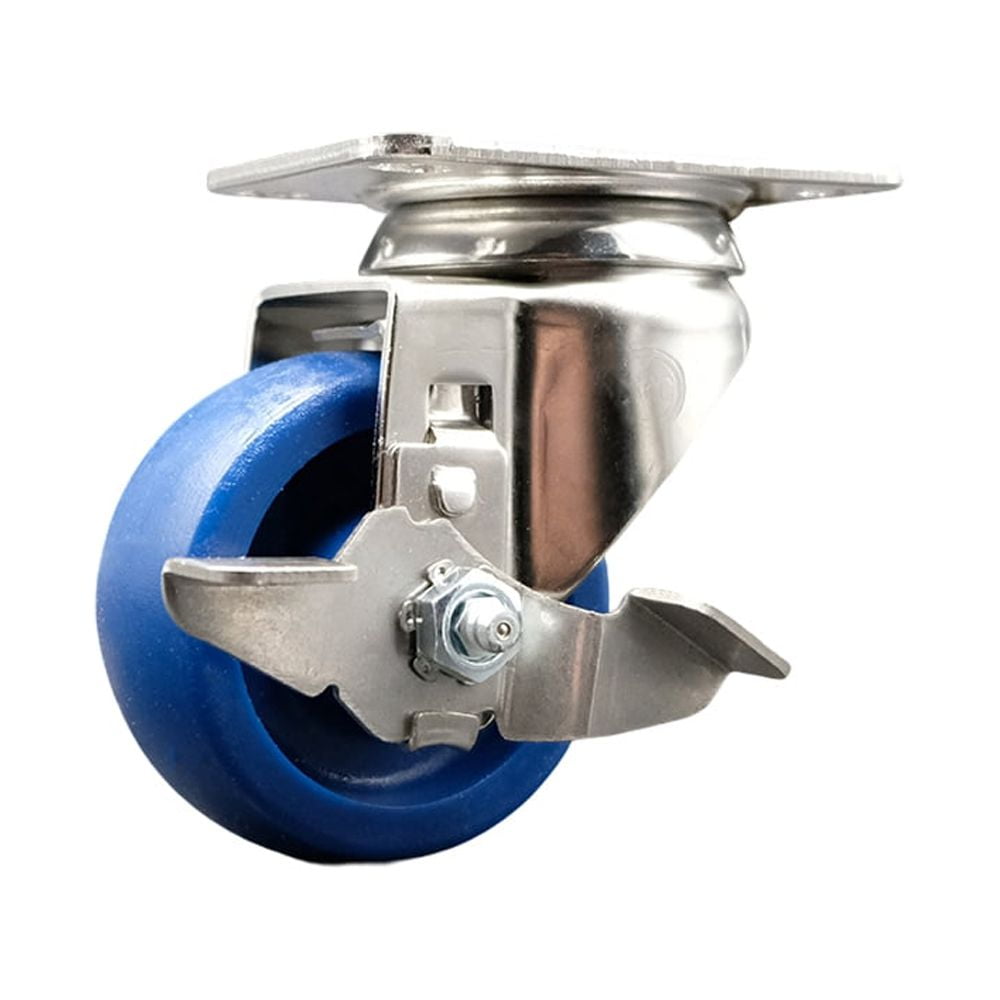 3 Inch 316SS Solid Polyurethane Wheel Swivel Top Plate Caster with ...