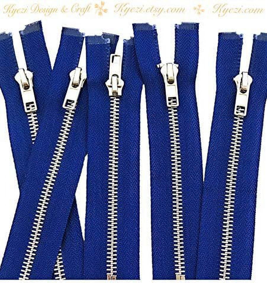 3 Inch - 36 Inch Silver Separating Jacket Zippers, 5 Teeth Zippers, Y ...