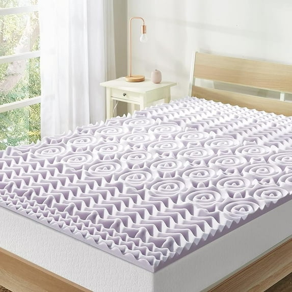 3 Inch 5-Zone Memory Foam Mattress Topper, Soothing Lavender Infusion ...