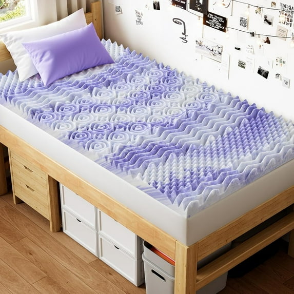 3 Inch 7-Zone Cooling Gel Infused Memory Foam Mattress Topper Certified ...