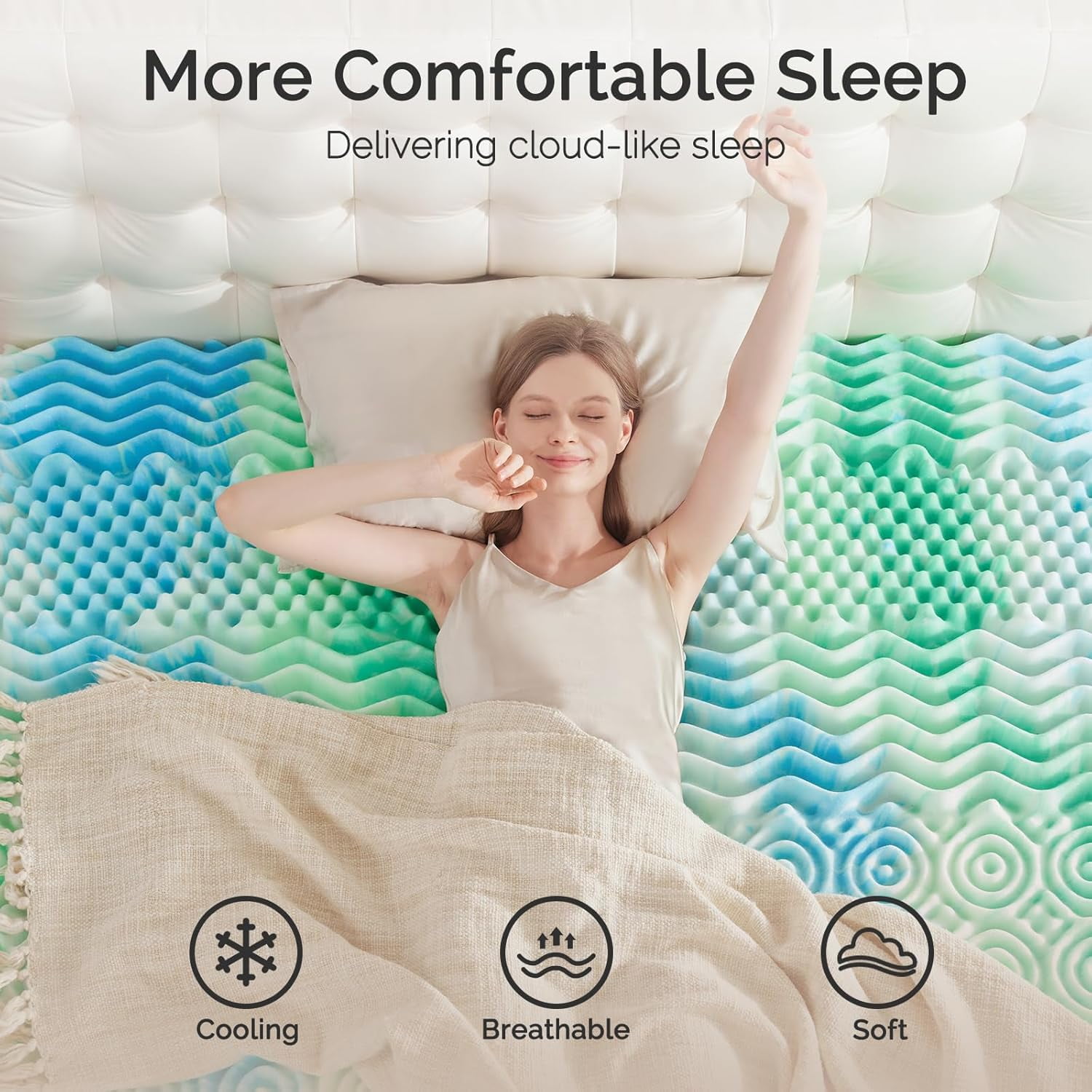 3 Inch 7-Zone King Memory Foam Mattress Topper - Walmart.com
