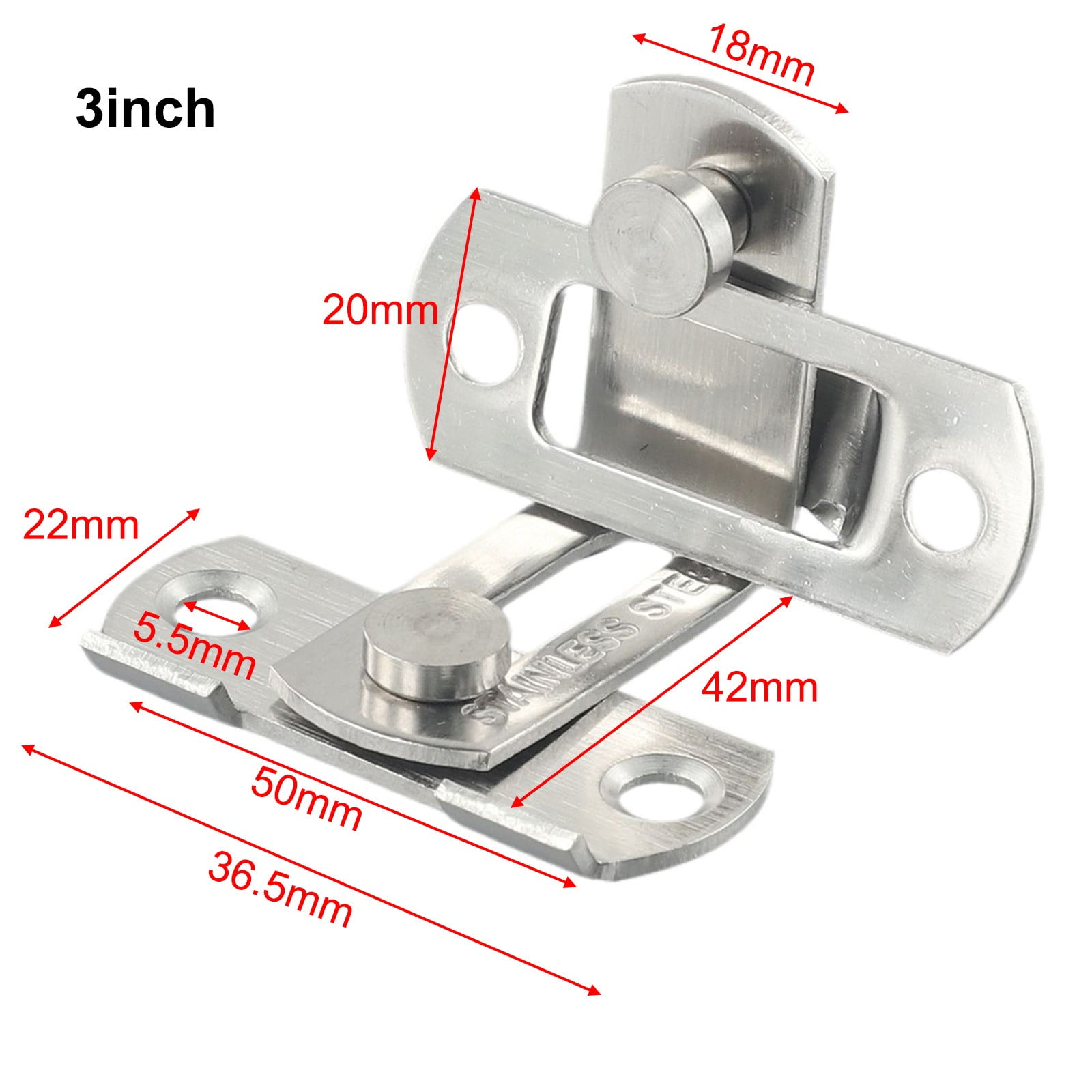 3 Inch 90 Degree Right Angle Door Latch Buckle Hasp Sliding Lock Bolt ...