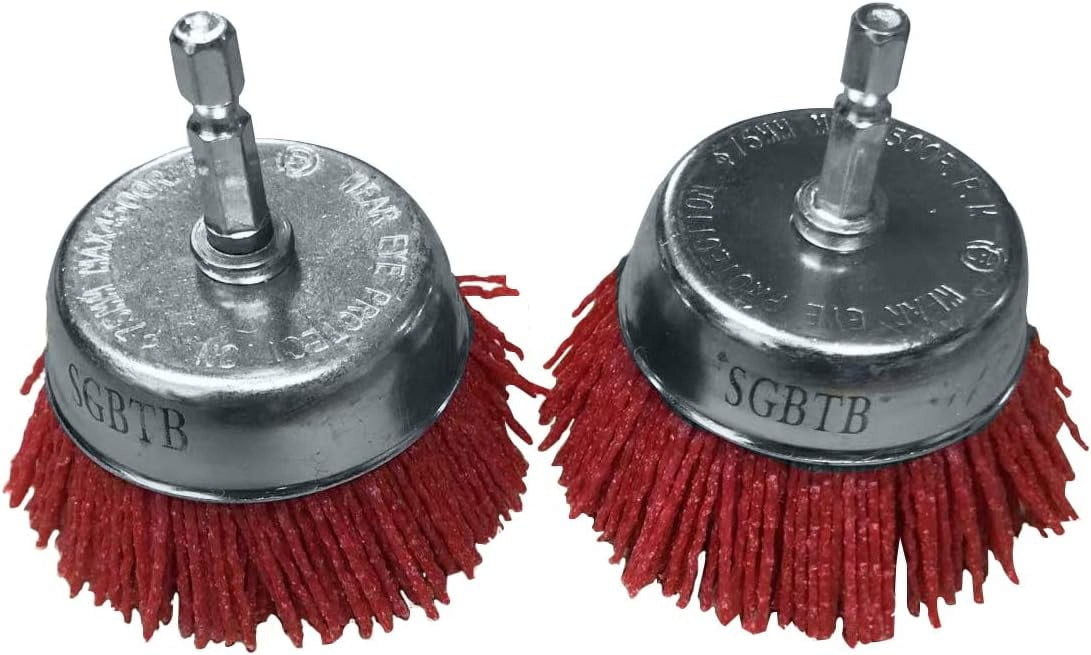 3 Inch Abrasive Wire Nylon Cup Brush for Drill,Grit 80 with 1/4" Shank ...