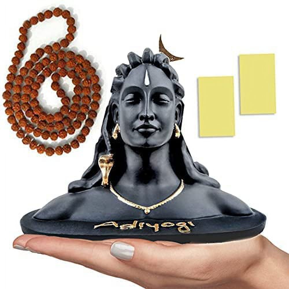 3 Inch Adiyogi Statue with Rudraksh Mala/Resin Car Dashboard Idols/Lord ...