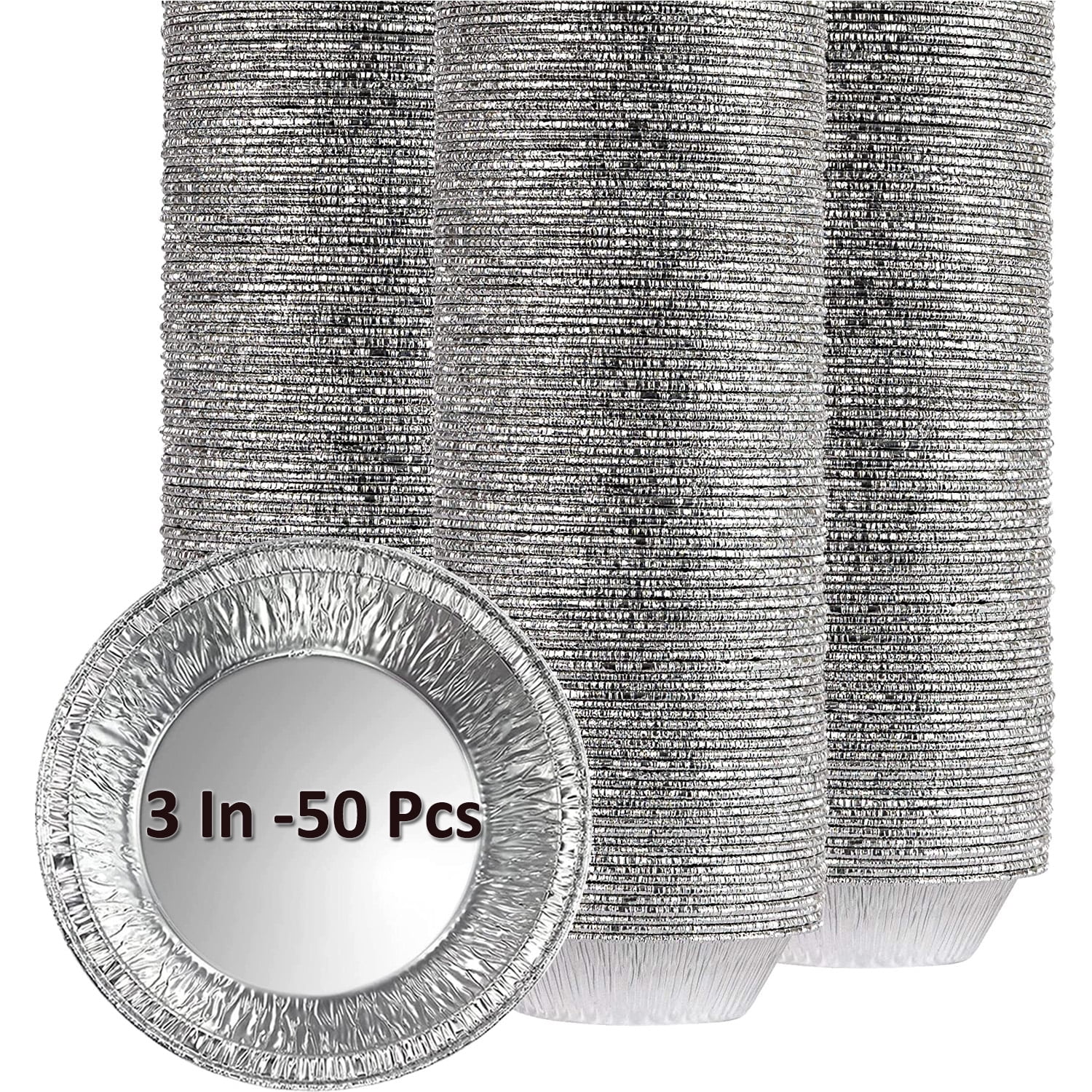 3 Inch Aluminum Foil Mini Pie Pans 50Pcs - Disposable Small Mini Pie ...