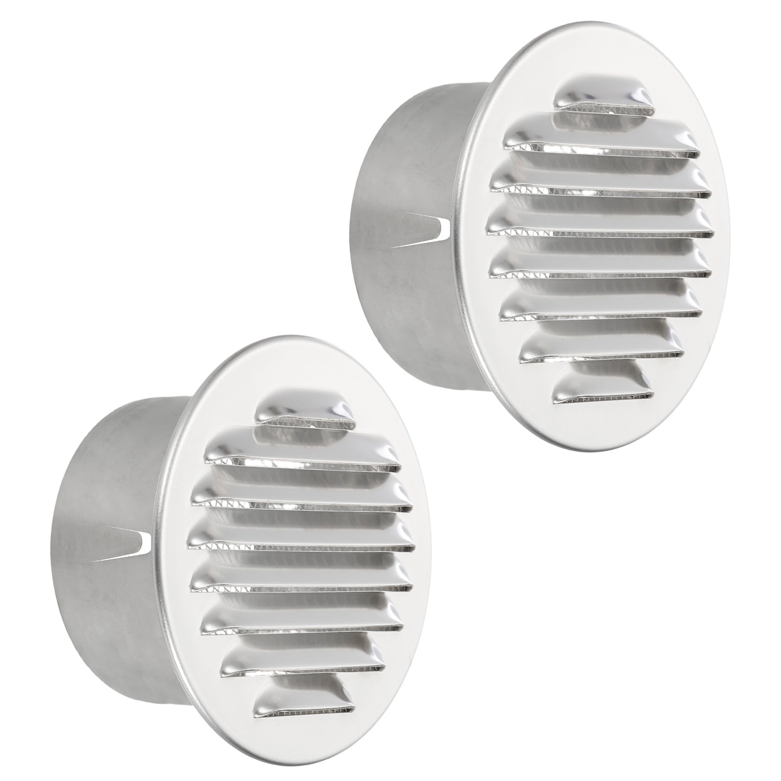 Uxcell Aluminum Universal Louvered Vent Cover Round Grille Ducting Air ...