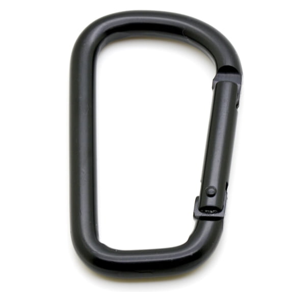 3 Inch Black Carabiner Heavy Duty Spring Snap Hook D Shape Steel Clip ...