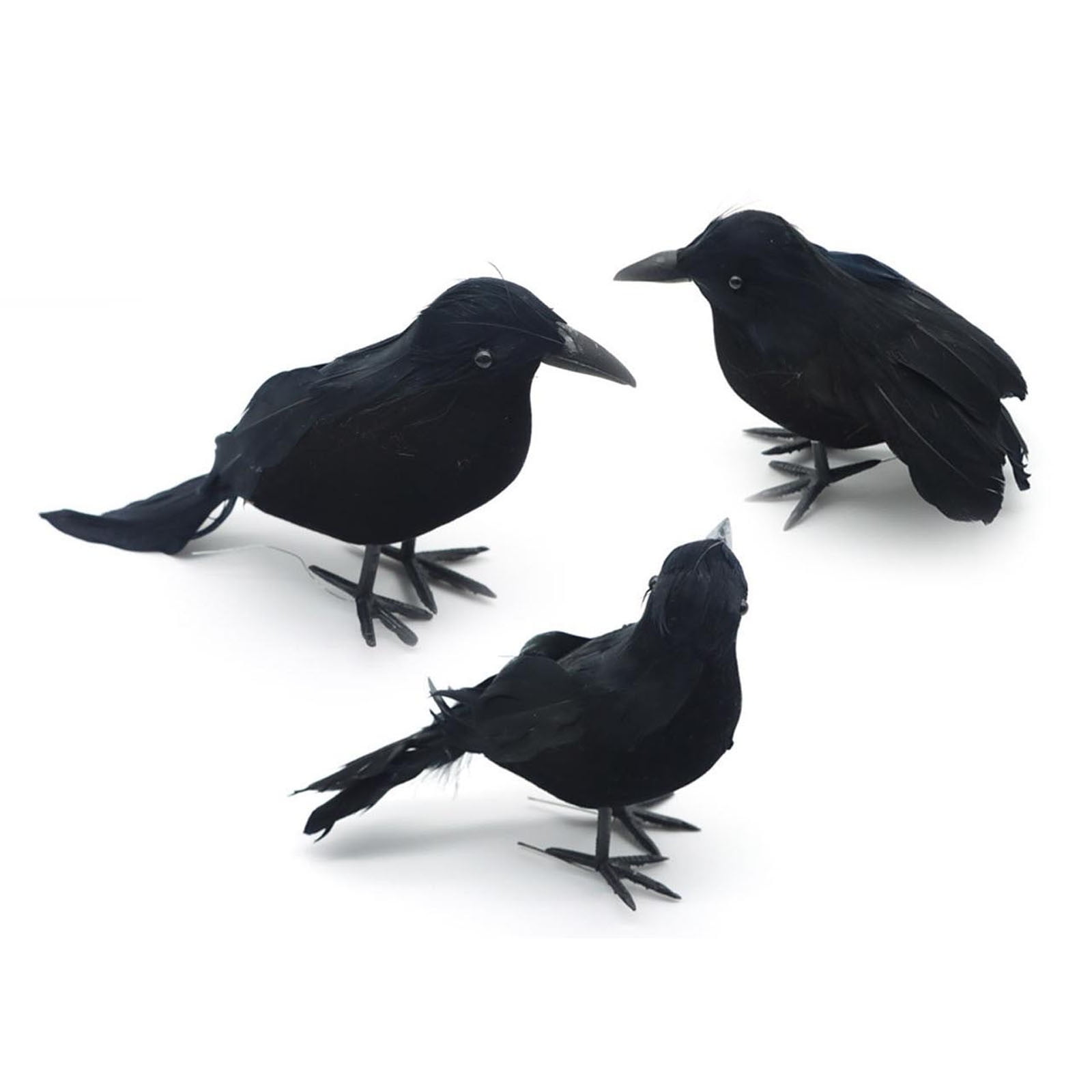 3-Inch Black Crows for Halloween: Realistic Artificial Birds, Perfect ...