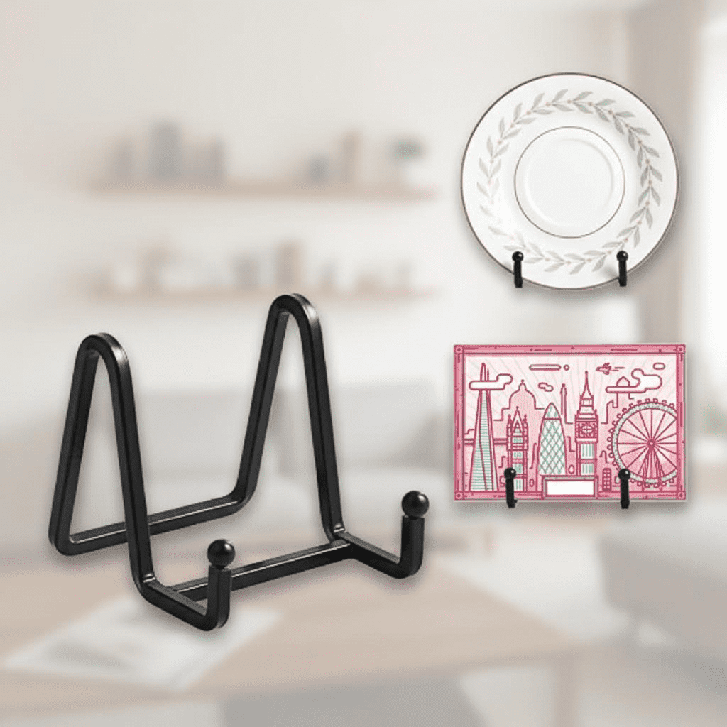 3-Inch Black Iron Display Easel Stand for Plates, Pictures, Frames ...