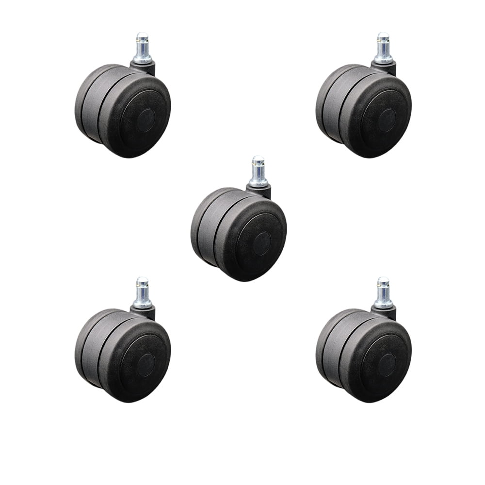 3 Inch Black Soft Wheel Grip Ring Office Chair Casters Set of 5 ...