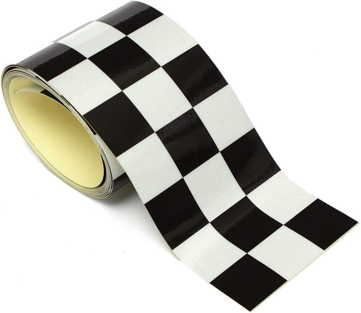 3 Inch Black/White Vinyl Checkered Flag Decal Tape Car Bike Motorcycle ...