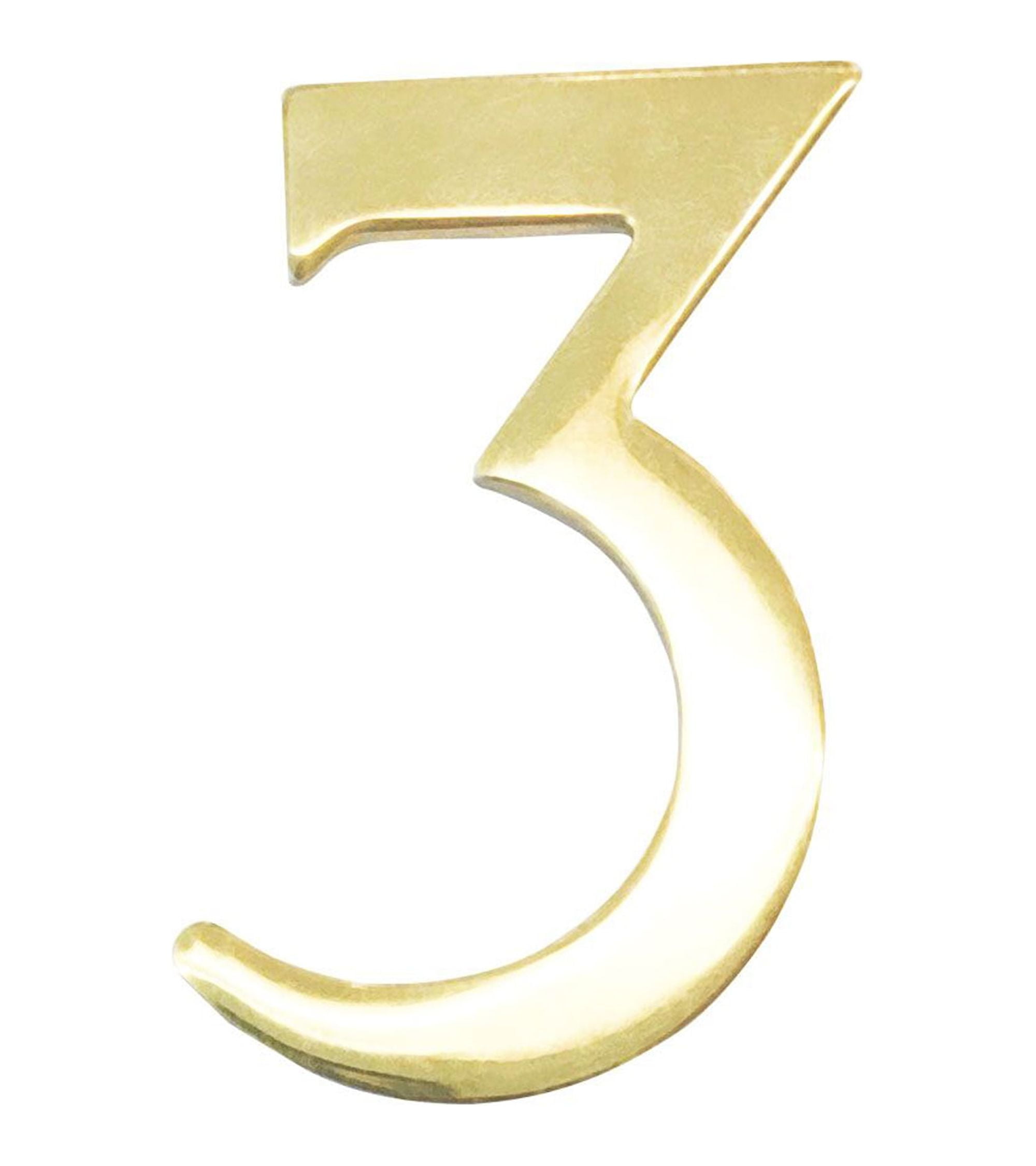 3-Inch Brass Mailbox Number 3 – Self Adhesive Floating #3 - Walmart.com