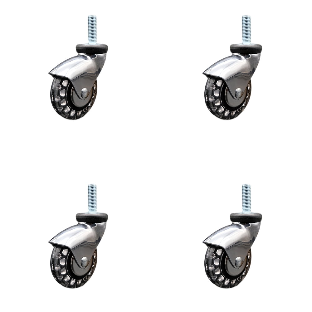 3 Inch Bright Chrome Hooded Polyurethane 5/16 Inch Threaded Stem ...