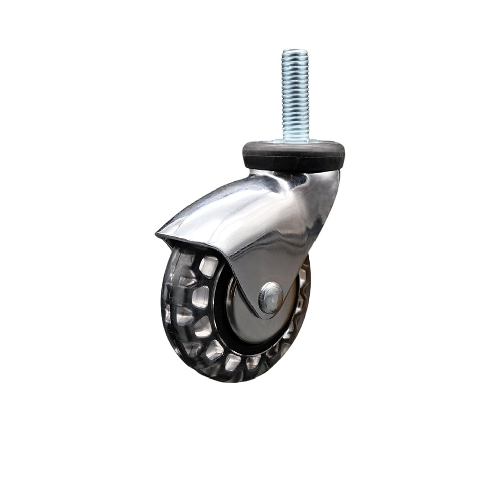 3 Inch Bright Chrome Hooded Polyurethane ½ Inch Threaded Stem Caster ...