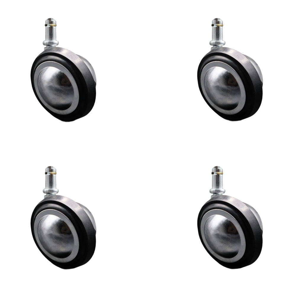 3 Inch Bright Chrome Soft Tread Ball Caster–7/16 Inch Grip Ring Stem ...
