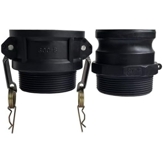 3 Inch Camlock Fittings Type B & F Polypropylene Cam and Groove Hose Fitting Kit with 3" Female ...