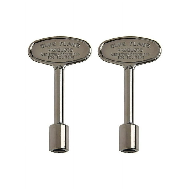 3-Inch Chrome Gas Valve Key Set for Turn Ball Valve Fireplaces - 2 Pack ...