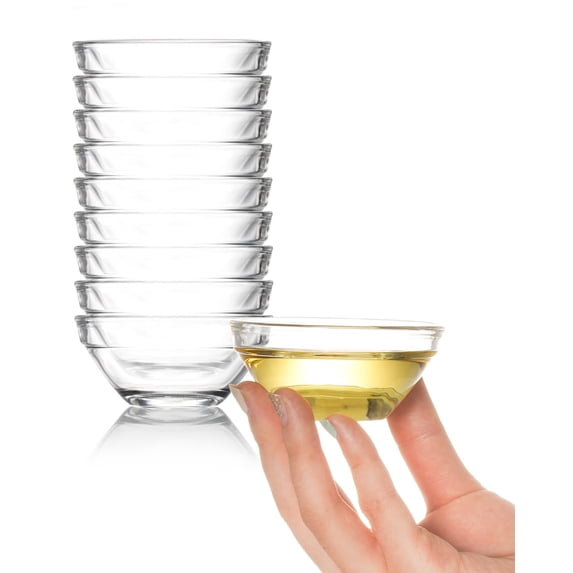 3 Inch Clear Glass Bowls, 2.5oz Small Stackable Prep Bowls for Cooking ...