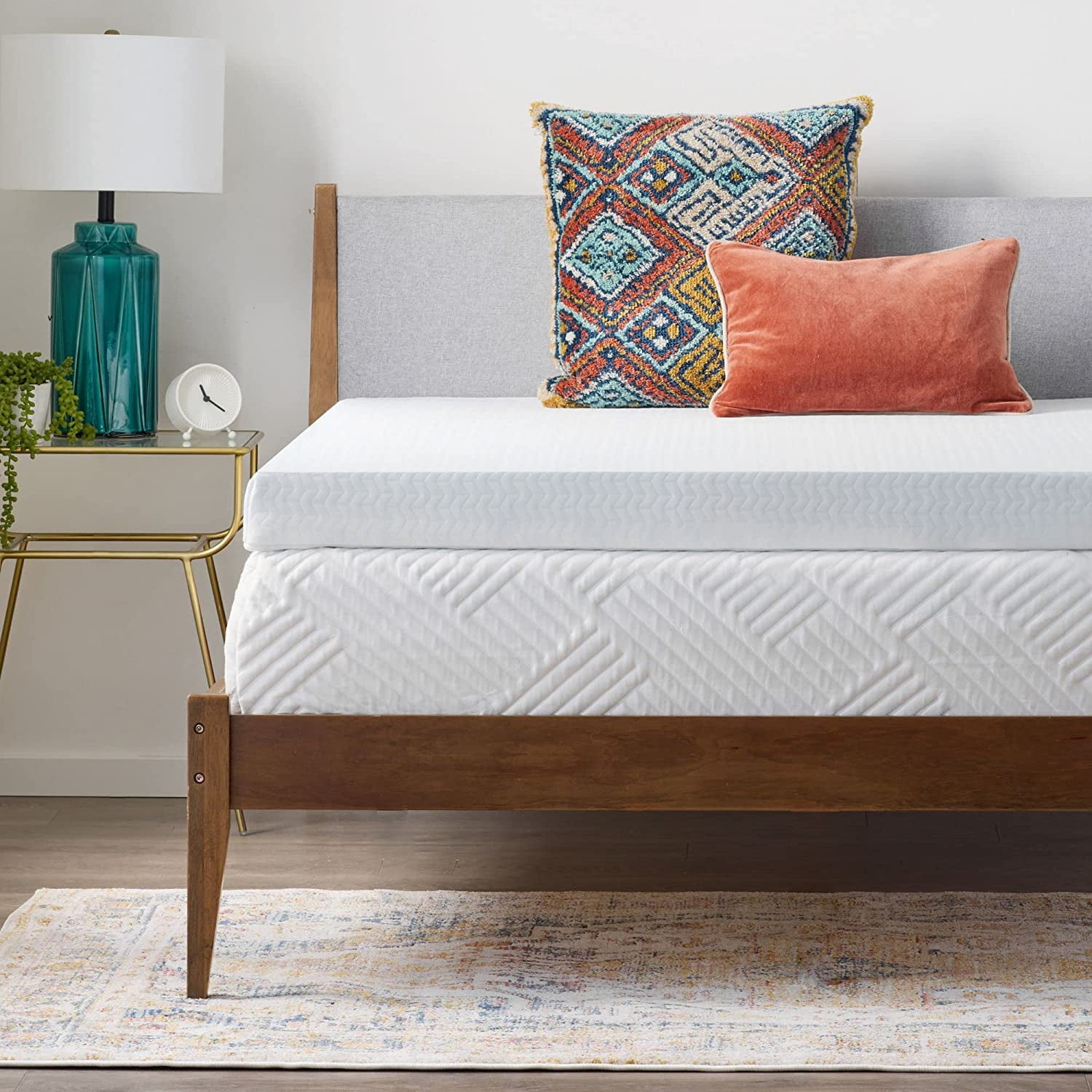 3 Inch Convoluted Gel Swirl Memory Foam Mattress Topper - Promotes ...