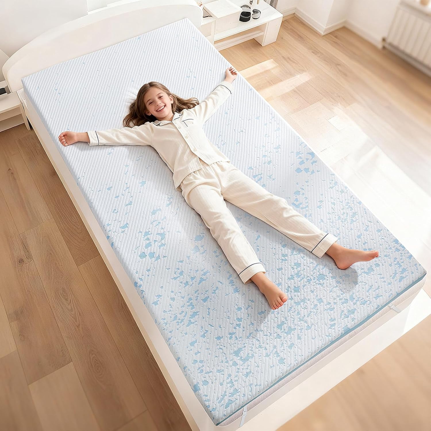 3 Inch Cooling Size Memory Mattress Topper Pad,Soft Bed Cover with Anti ...