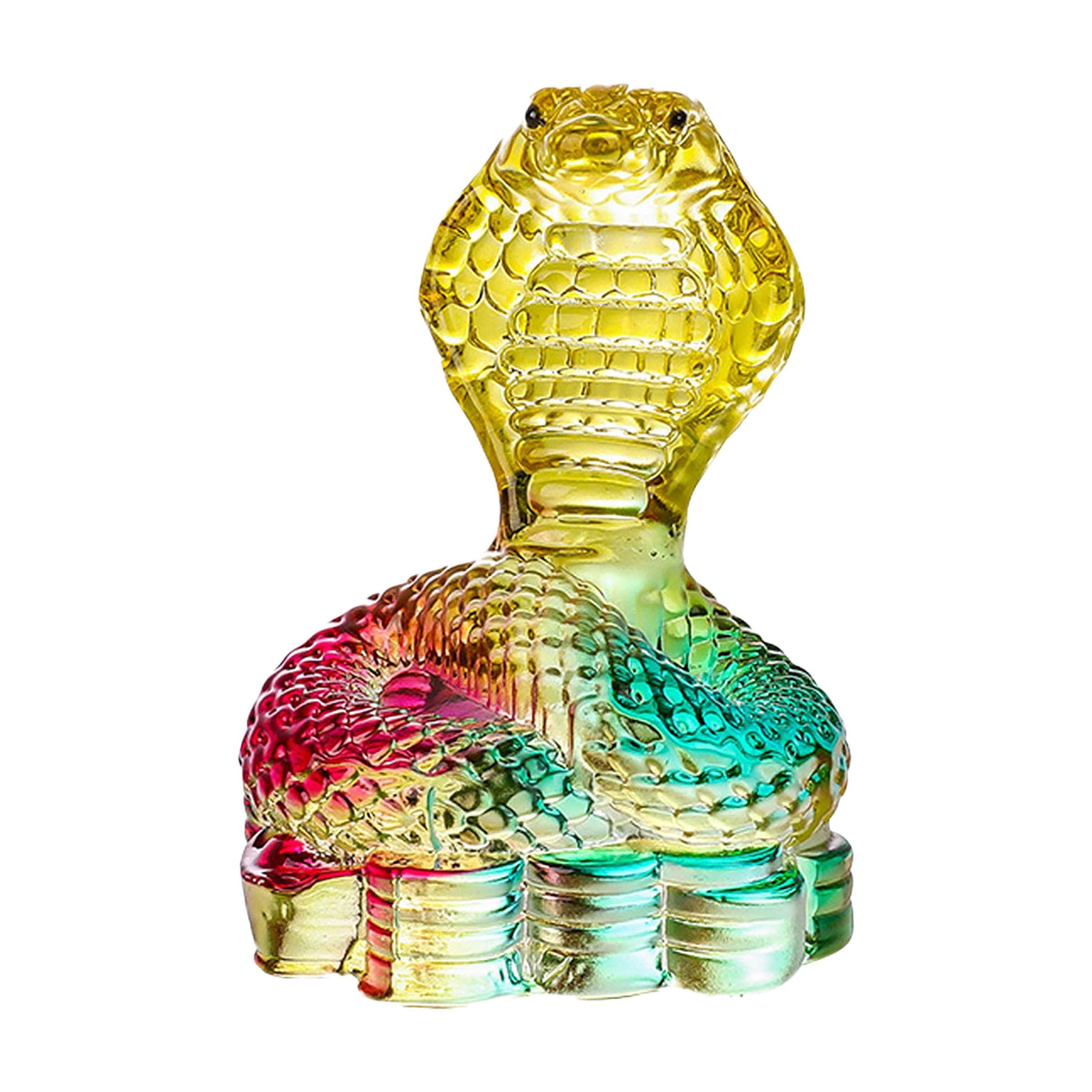 3 Inch Crystal Snake Figurine Collectible Modern Art Glass Cobra Statue ...