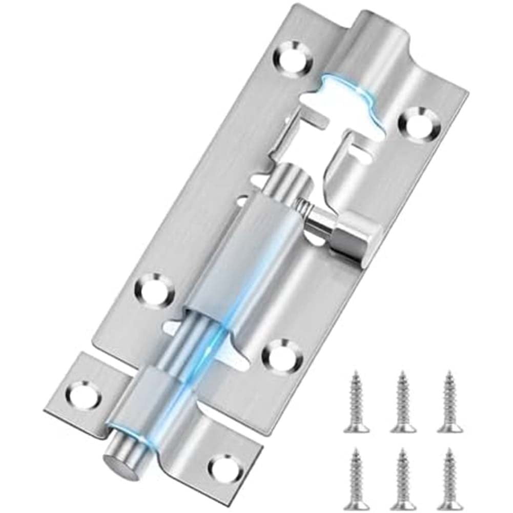 3 Inch Door Lock, Stainless Steel Bolt Lock, Silver Door Latch Slide ...
