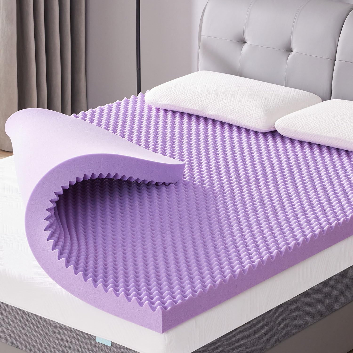 3 Inch Egg Crate Memory Foam Mattress Topper Full Size, Soft Mattress ...