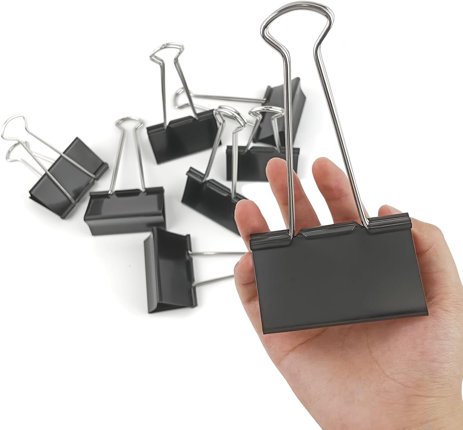 3-Inch Extra-Large DSTELIN Binder Clips - Heavy-Duty Black Paper Clamps ...