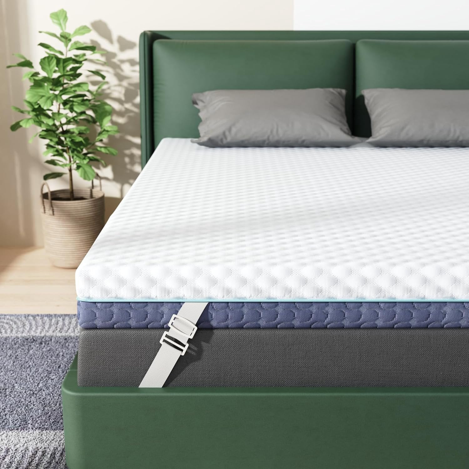 3 Inch Firm Mattress Topper Full Size, Memory Bed Topper with Soft ...