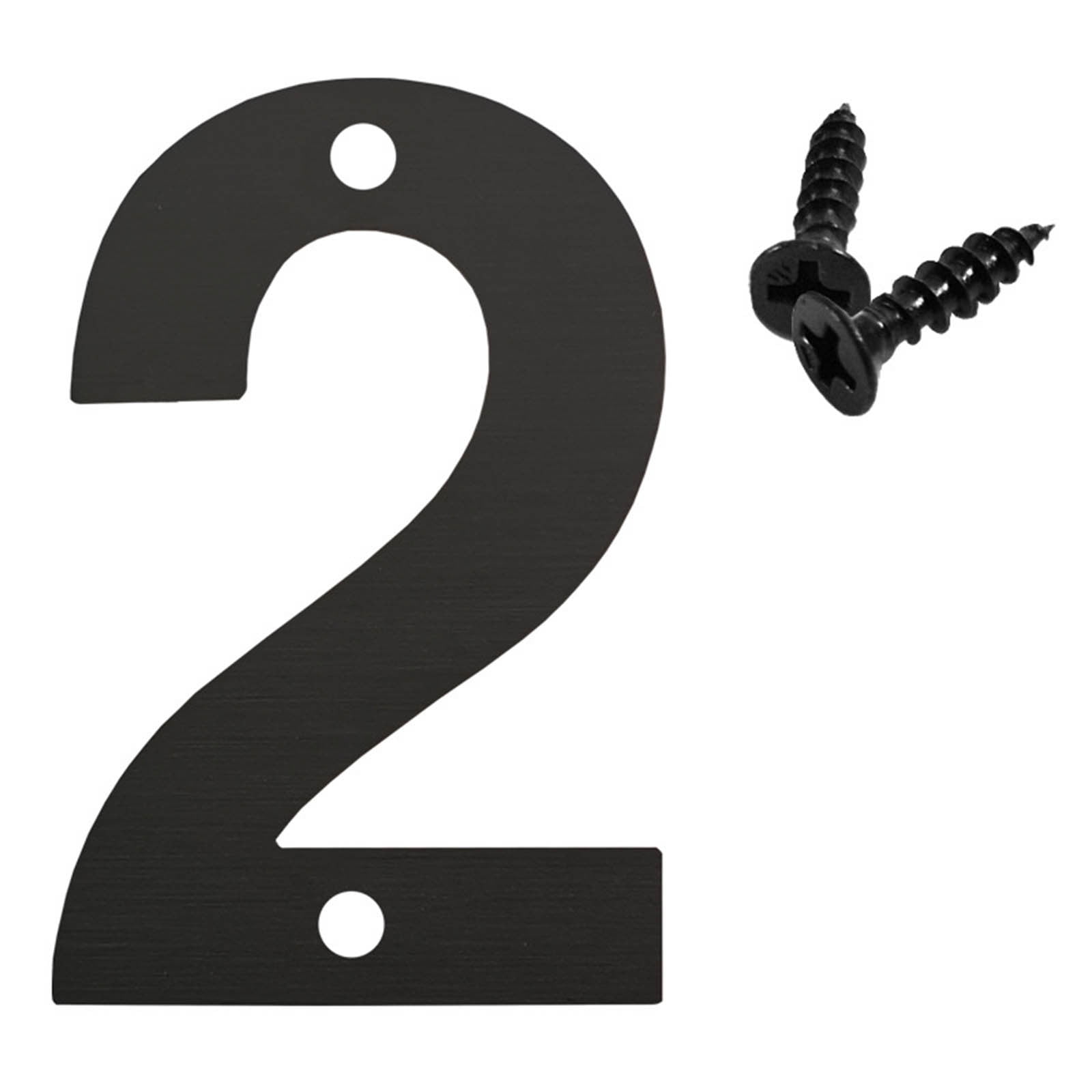 3 Inch Floating House Number 2, SATRINO Black Metal Modern Outdoor ...