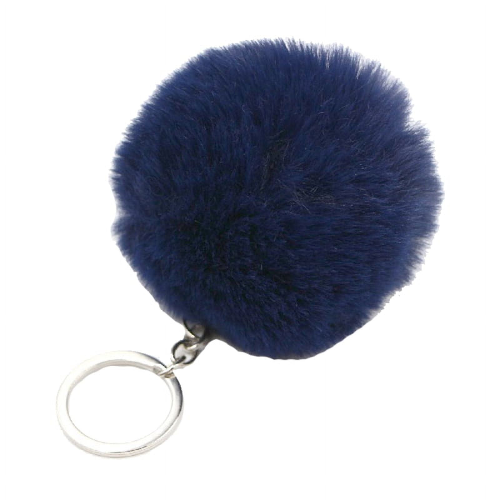 3 Inch Fluffy Plush Pom Pom Keychain Faux Fur Pompoms Ball Pendant ...