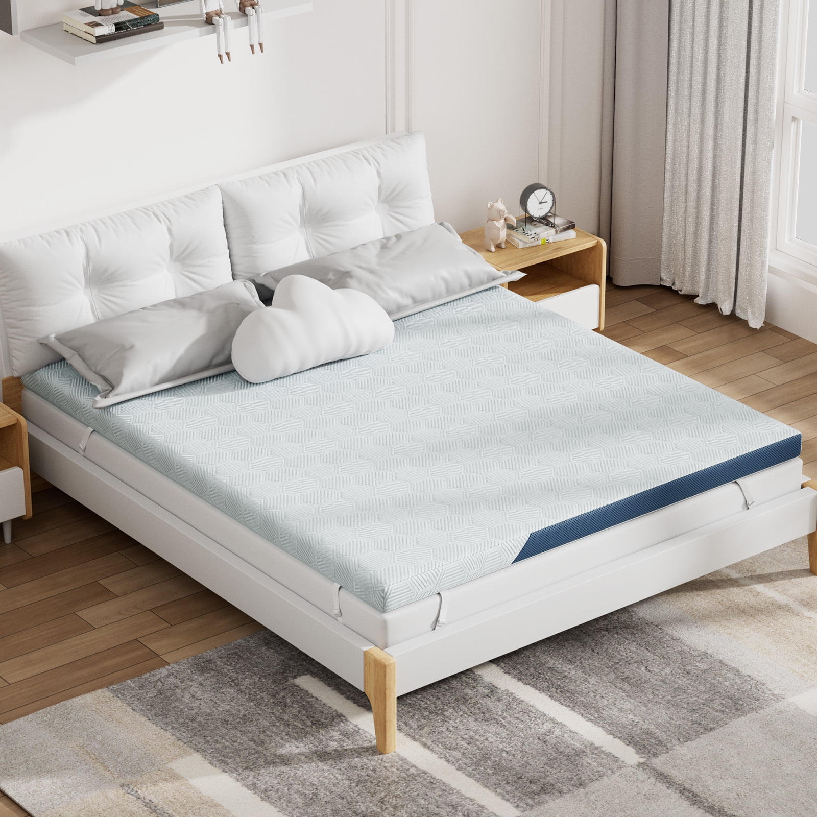 3 Inch Gel Cooling Memory Foam Mattress Topper with Removable ...