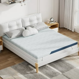 Viscosoft Hybrid Lux Dual Layer Mattress Topper Cal King Size 3 inch CertiPUR US Certified Gel Memory Foam Blue