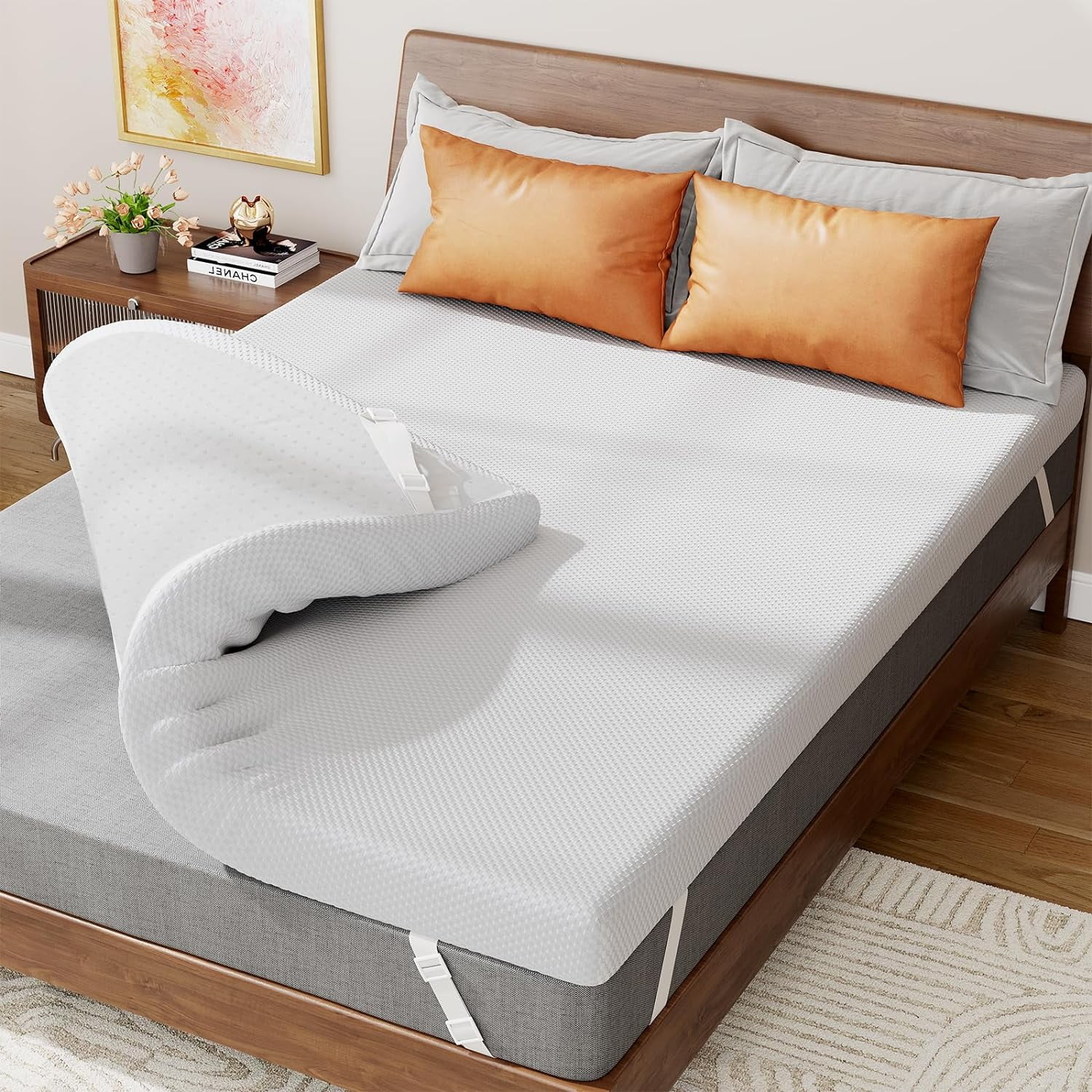 3 Inch Gel Memory Foam Mattress Topper Twin with Cover, Cooling ...