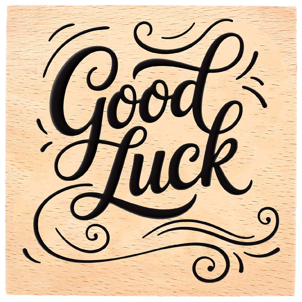 3 Inch Good Luck Large Wooden Stamp Wood Stamps Reusable Word Seals ...