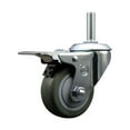 3 Inch Gray Poly Wheel Swivel 5/8 Inch Threaded Stem Caster Total Lock ...