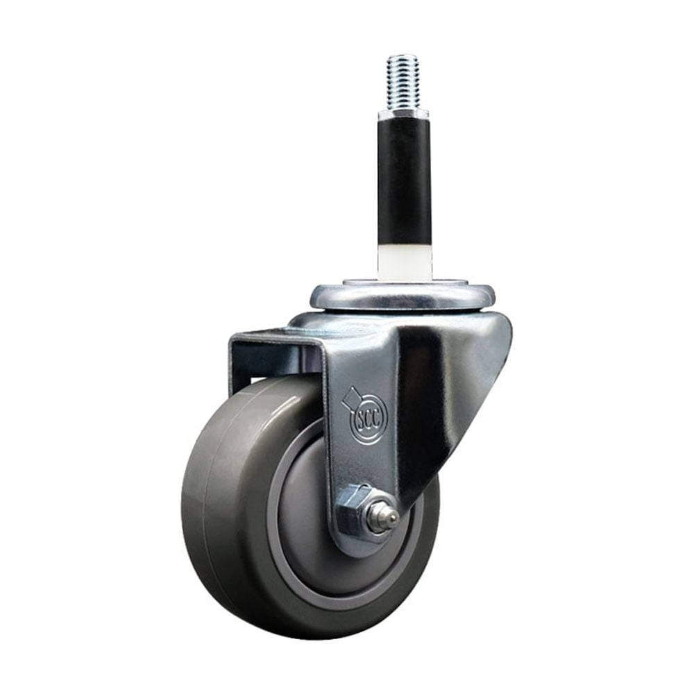 3 Inch Gray Poly Wheel Swivel 7/8 Inch Expanding Stem Caster SCC ...