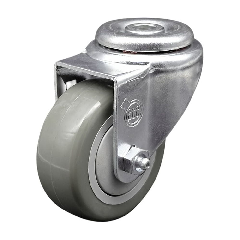 3 Inch Gray Polyurethane Wheel Swivel Bolt Hole Caster Service Caster ...