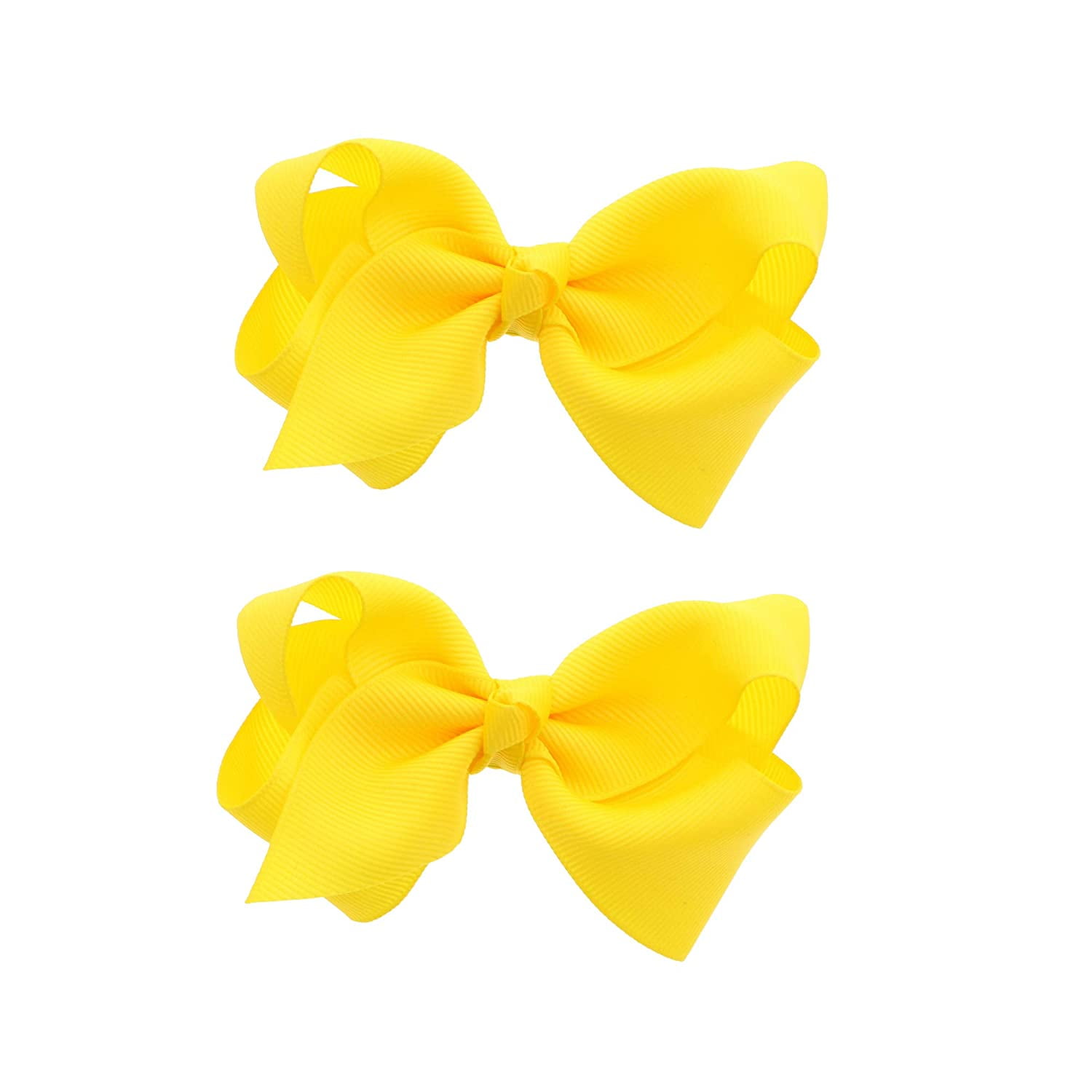 3 Inch Grosgrain Bow for Little Girls - Set of 2 (Sunshine Yellow ...