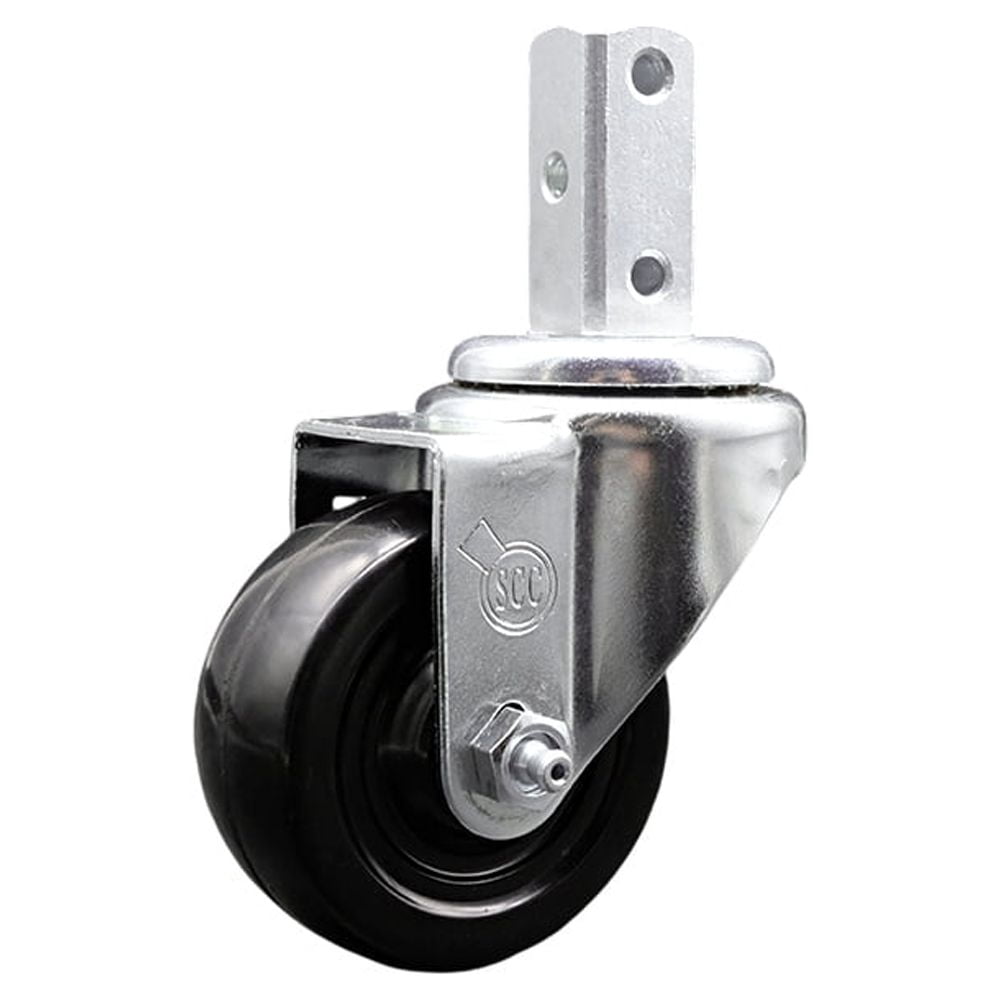 3 Inch Hard Rubber Wheel Swivel 7/8 Inch Square Stem Caster Service ...