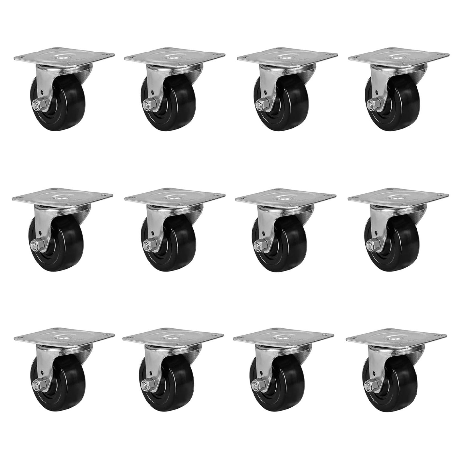 3 Inch Heavy Duty Casters, Swivel Caster Wheels Hard Rubber Furniture ...