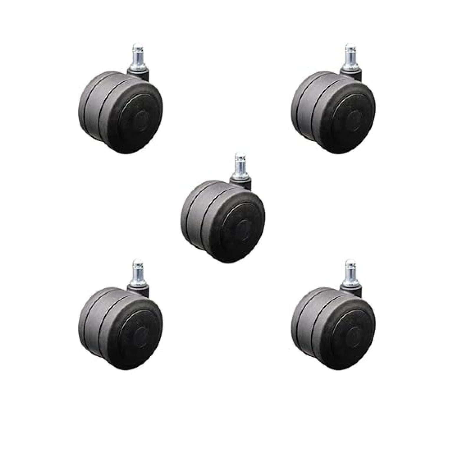 3 Inch Heavy Duty Office Chair Stem Casters Set of 5 - Black ...