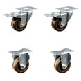 3 Inch High Temp Phenolic Swivel Top Plate Caster Set 2 Lock Brakes 2 ...