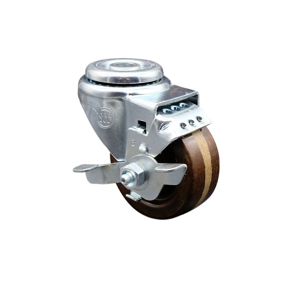 3 Inch High Temp Phenolic Wheel Swivel Bolt Hole Caster with Brake SCC ...