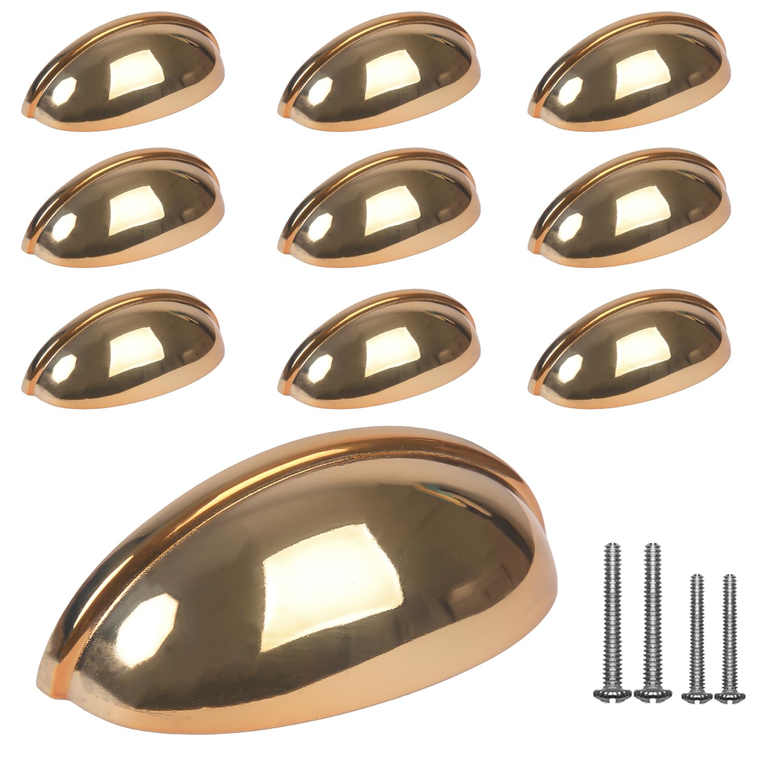 3 Inch Hole to Hole Drawer Pulls - 10 Pack - Cup Pulls for Cabinets and ...