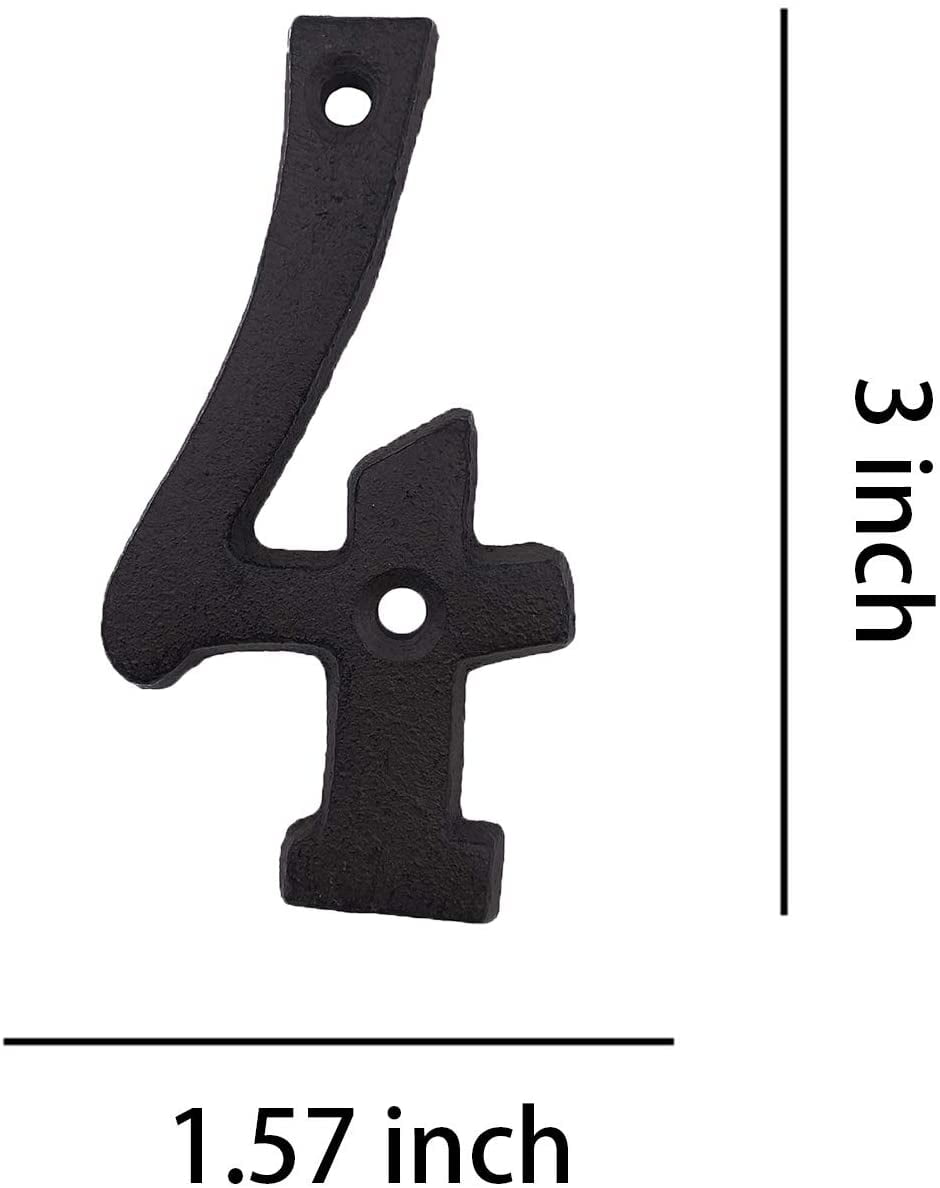 3 Inch House Numbers, Cast Iron Mailbox Number/Home Address Number ...